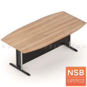 โต๊ะประชุมทรงเรือ รุ่น TABLE-WMT ขนาด 200W, 240W cm. พร้อมบังโป๊ไม้ ขา ...